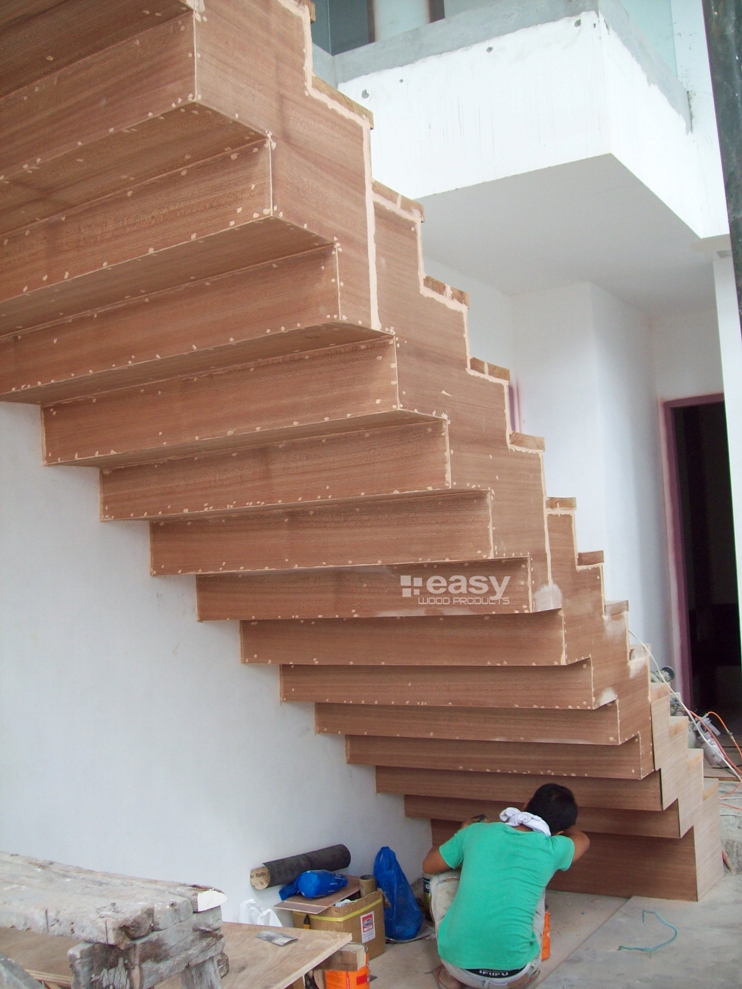 Narra Stair (concrete covered with Veneer Wrapping) – EASYWOOD PRODUCTS